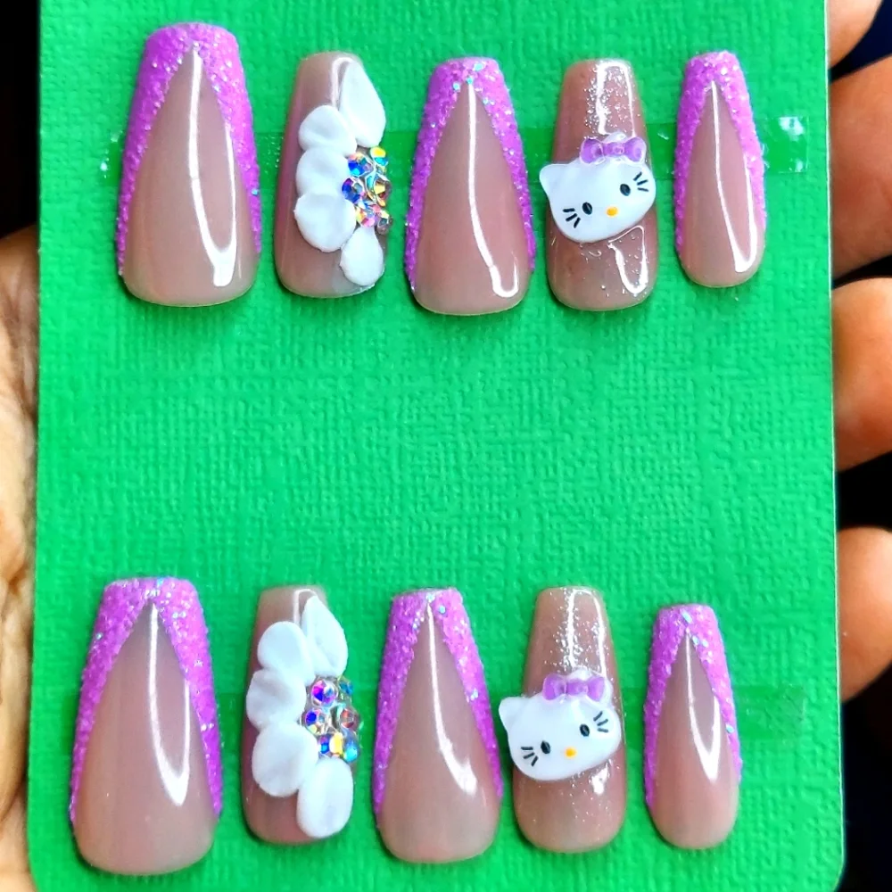 Hand Crafted | Makeup | Hello Kitty French Press On Nails | Poshmark